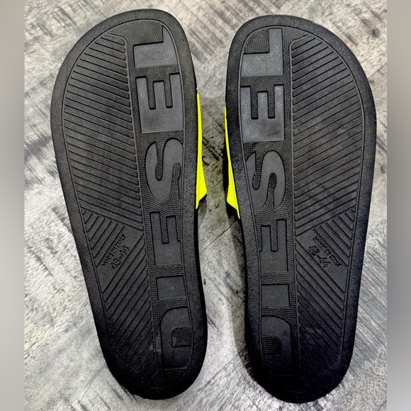 Diesel | Shoes | Diesel Neon Yellow And Black Slides | Poshmark
